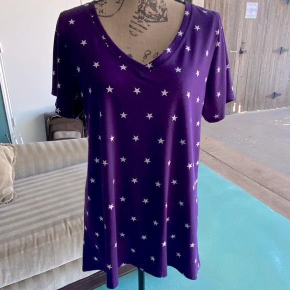 LuLaRoe | Tops | Sold Like New Lularoe Christy T Purple And Stars ...